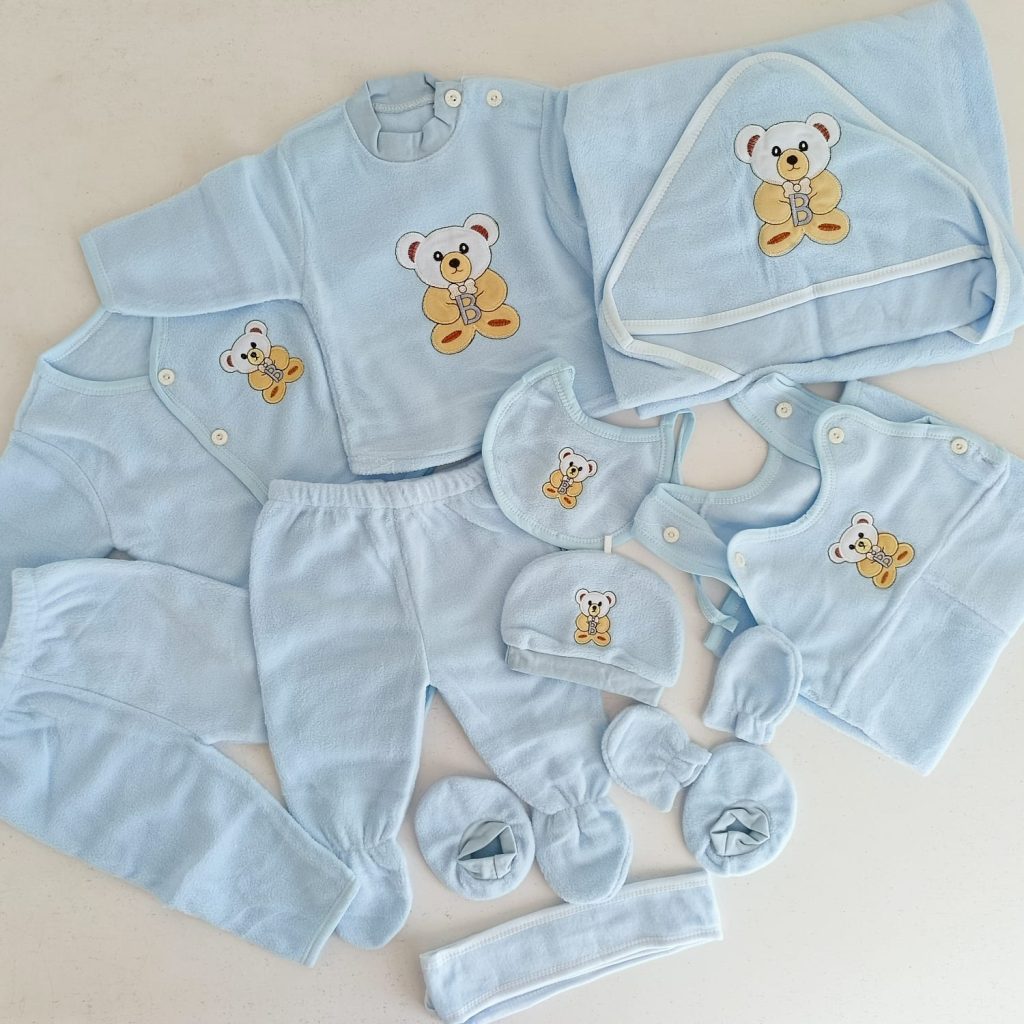 11 Pieces Fleece Unisex Newborn Baby Receiving Set - Nila Baby Shop