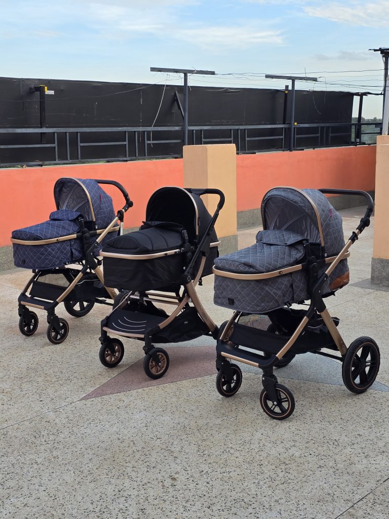 Premium Baby Bassinet Stroller Set with Carry Coat & Matching Diaper Bag