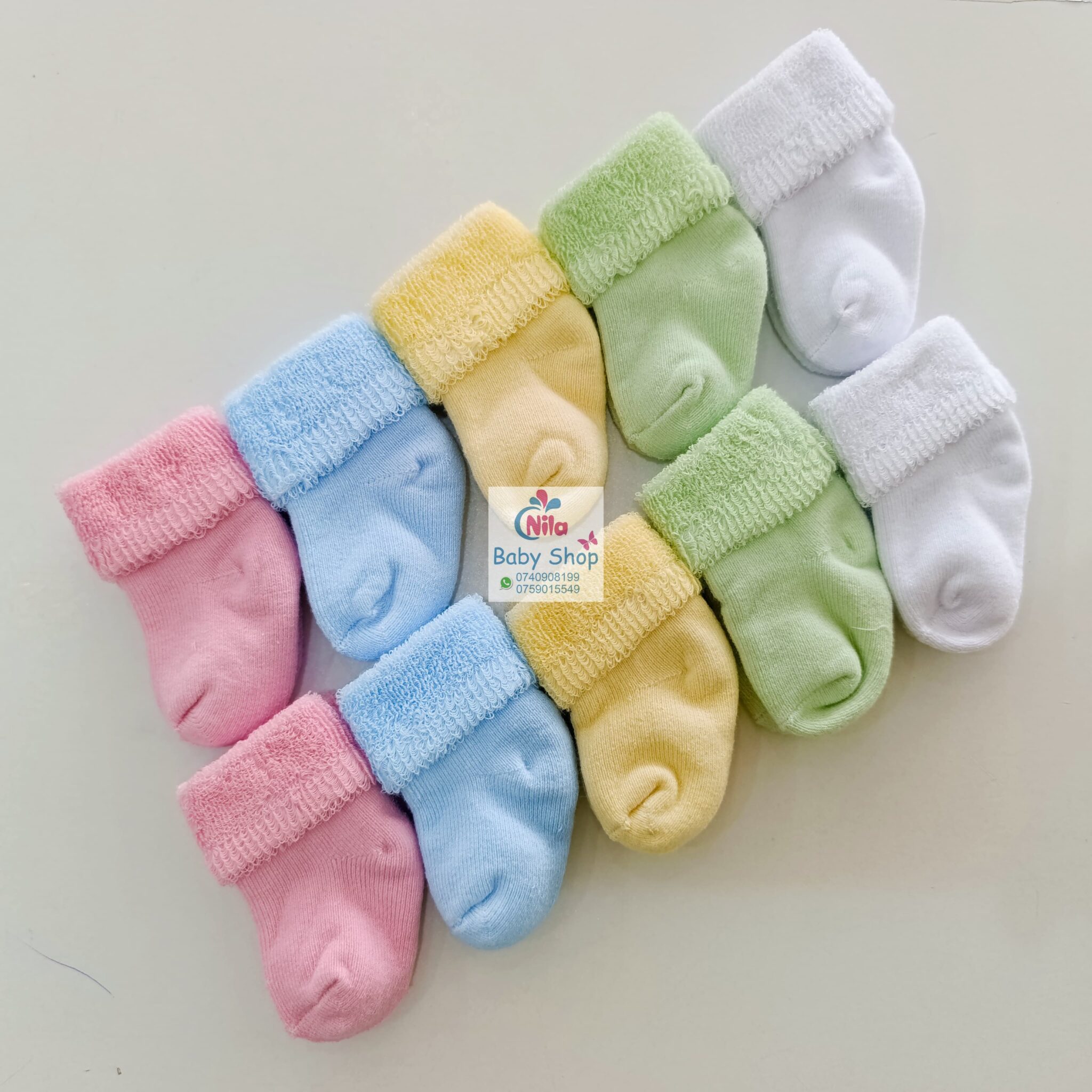 Newborn Baby Soft Cotton Socks Set – Anti-Slip, Breathable, Multi-Color ...
